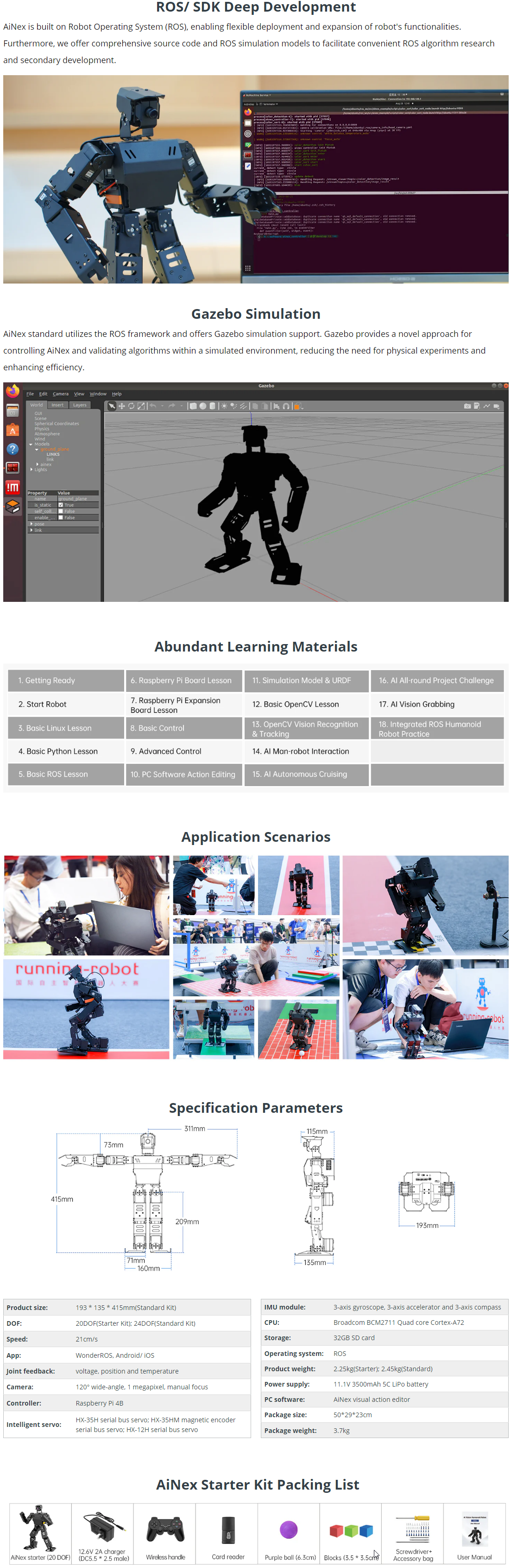 AiNex ROS AI Vision Humanoid Robot Inverse Kinematics (Starter Kit with ...