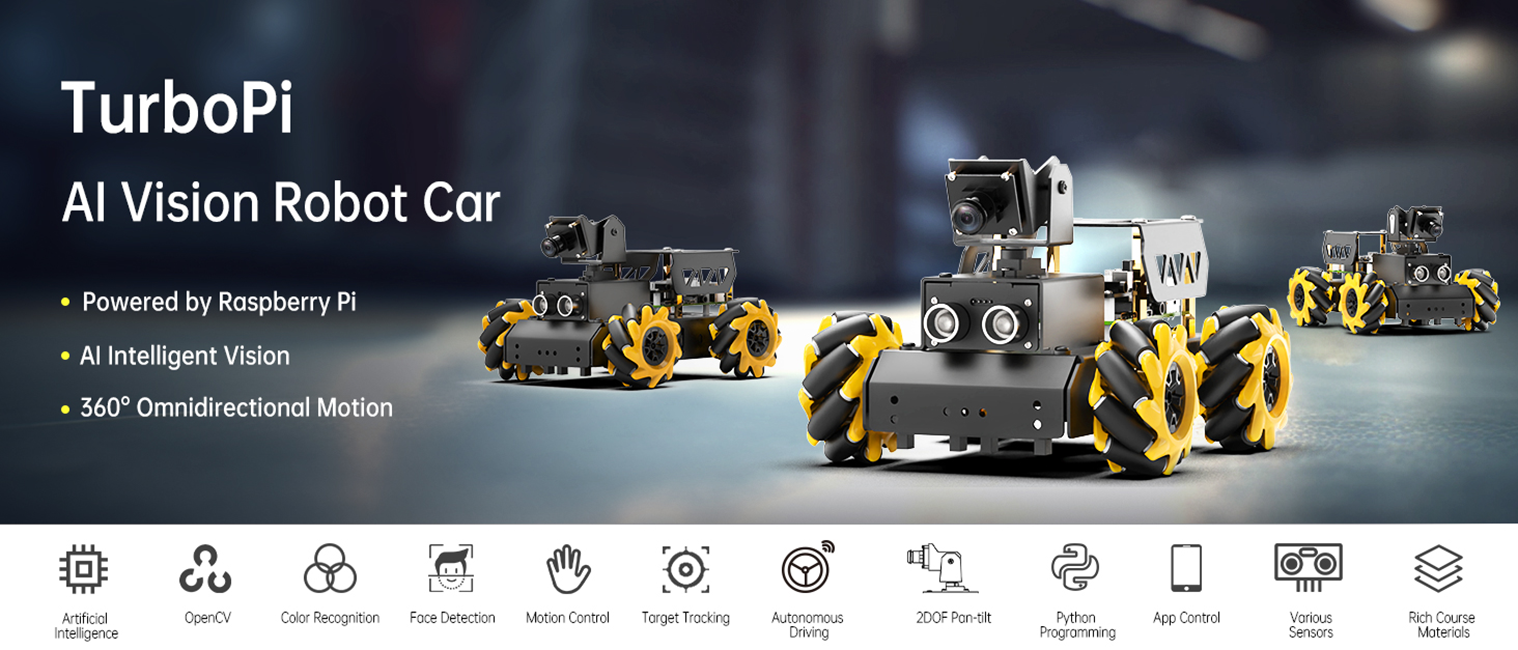 Hiwonder TurboPi Raspberry Pi 5 Omnidirectional Mecanum Wheels Robot ...