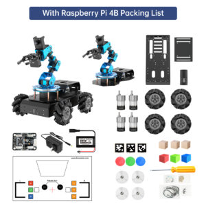 Hiwonder ArmPi Pro ROS Robotic Arm with 4WD Mecanum Wheel Chassis (with Raspberry Pi 4B 4GB ...