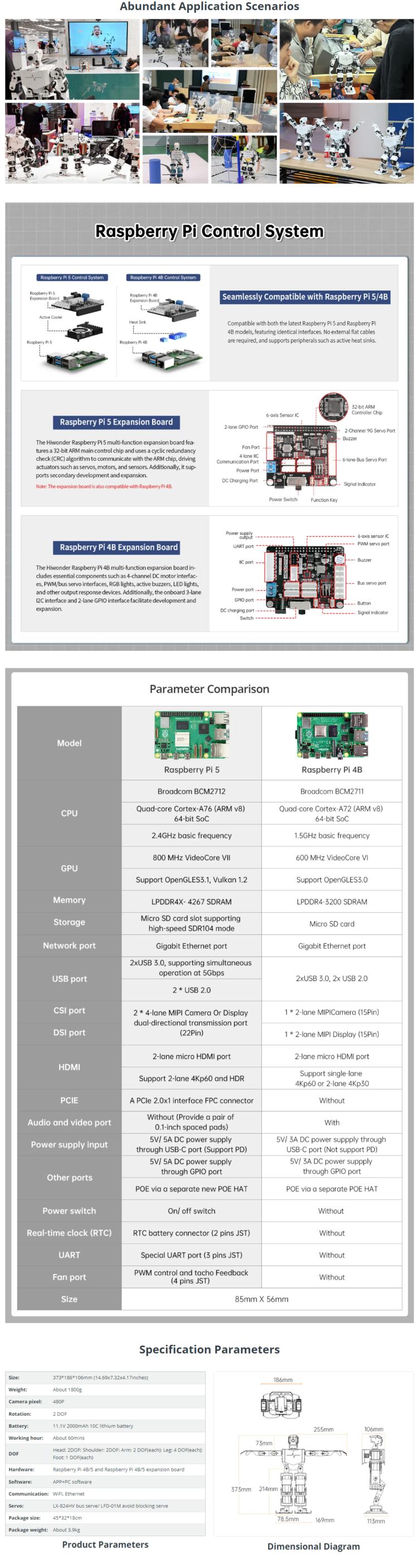 TonyPi Hiwonder AI Intelligent Vision Humanoid Robot (Standard Kit with ...