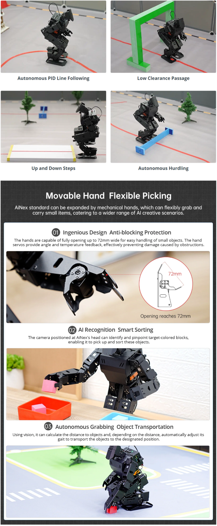 AiNex ROS AI Vision Humanoid Robot Inverse Kinematics (Standard Kit with Raspberry Pi 4B 8GB ...
