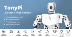 TonyPi Hiwonder AI Intelligent Vision Humanoid Robot (Standard Kit with Raspberry Pi 4B 4GB ...