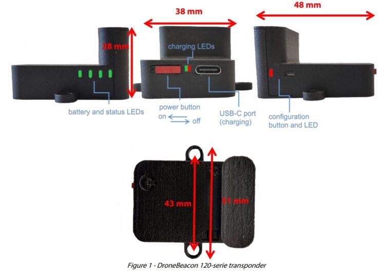 Drone Beacon db120 Remote ID Long-Range Transponder Broadcast Module ...