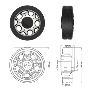 Solid Rubber Tire 100mm High Load-bearing Tire Robot Motor AGV ...