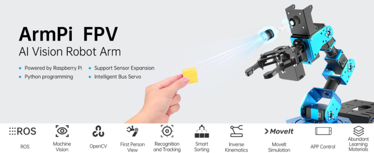 Hiwonder ArmPi FPV AI Vision ROS Robotic Arm Support Python (Advanced ...