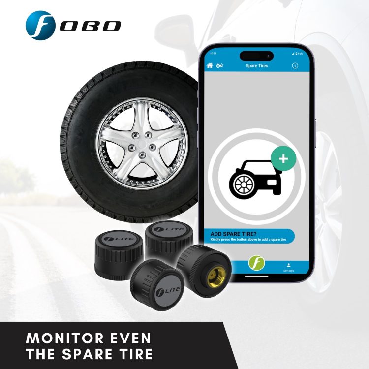 FOBO TIRE LITE Wireless Tire Pressure Monitoring System for Cars with ...