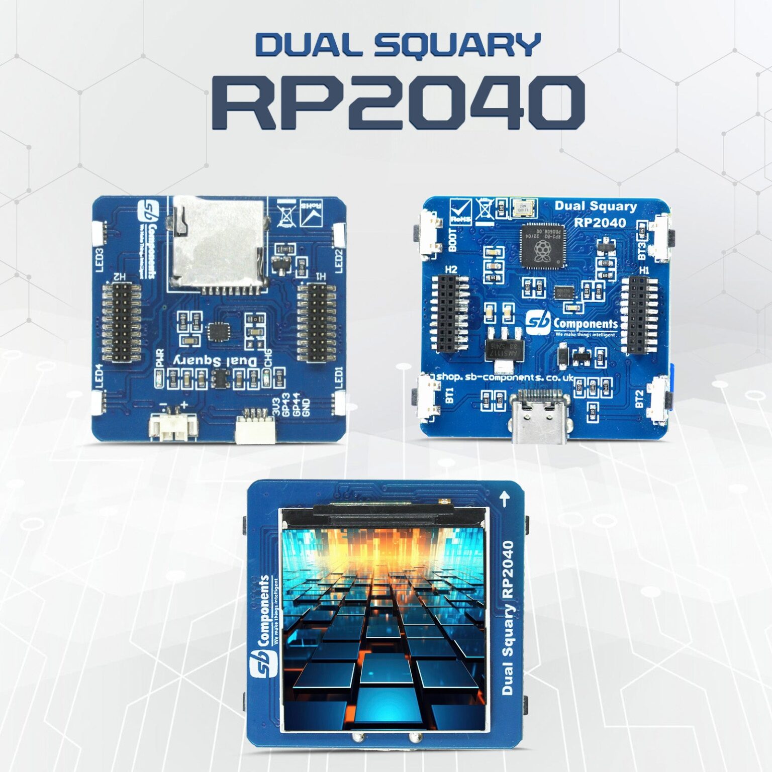 Dynamic Duo Display 1.54″ Based On ESP32 and RP2040 – Square – Oz Robotics