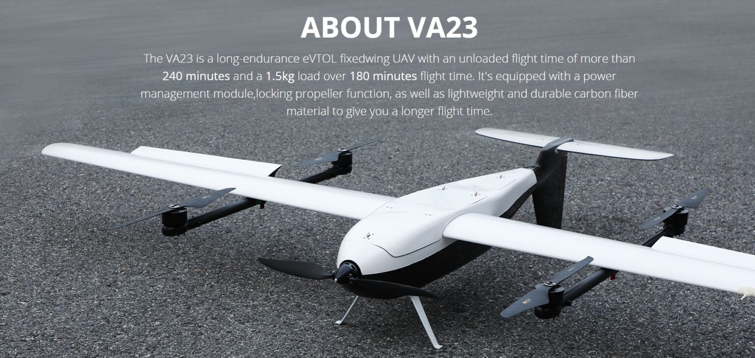 T-DRONES Ultra Long Endurance Max 240mins VA23 Fixed Wing VTOL Drone ...
