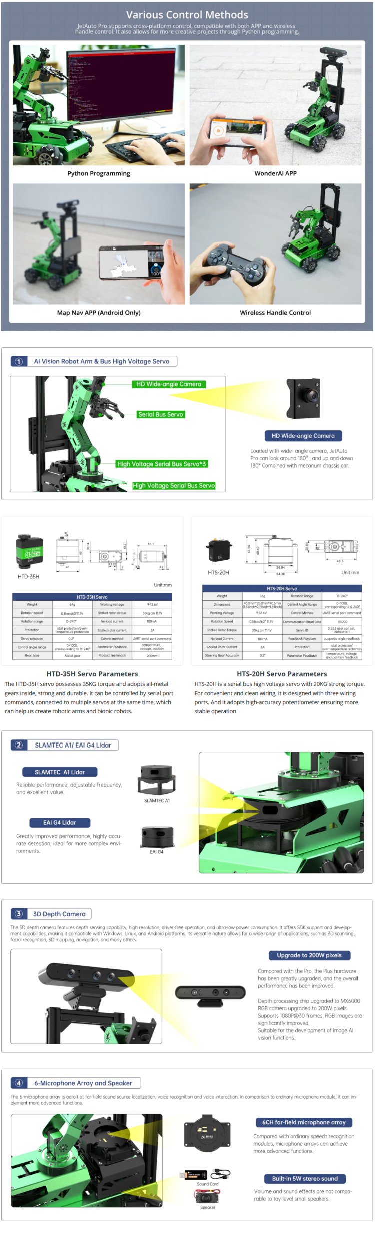 JetAuto Pro ROS Robot Car with Vision Robot Arm Support Python ...