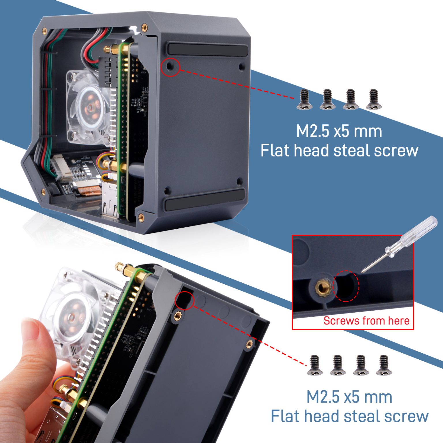 Minitower NAS Kit for Raspberry Pi 5 with Ice Tower – Oz Robotics