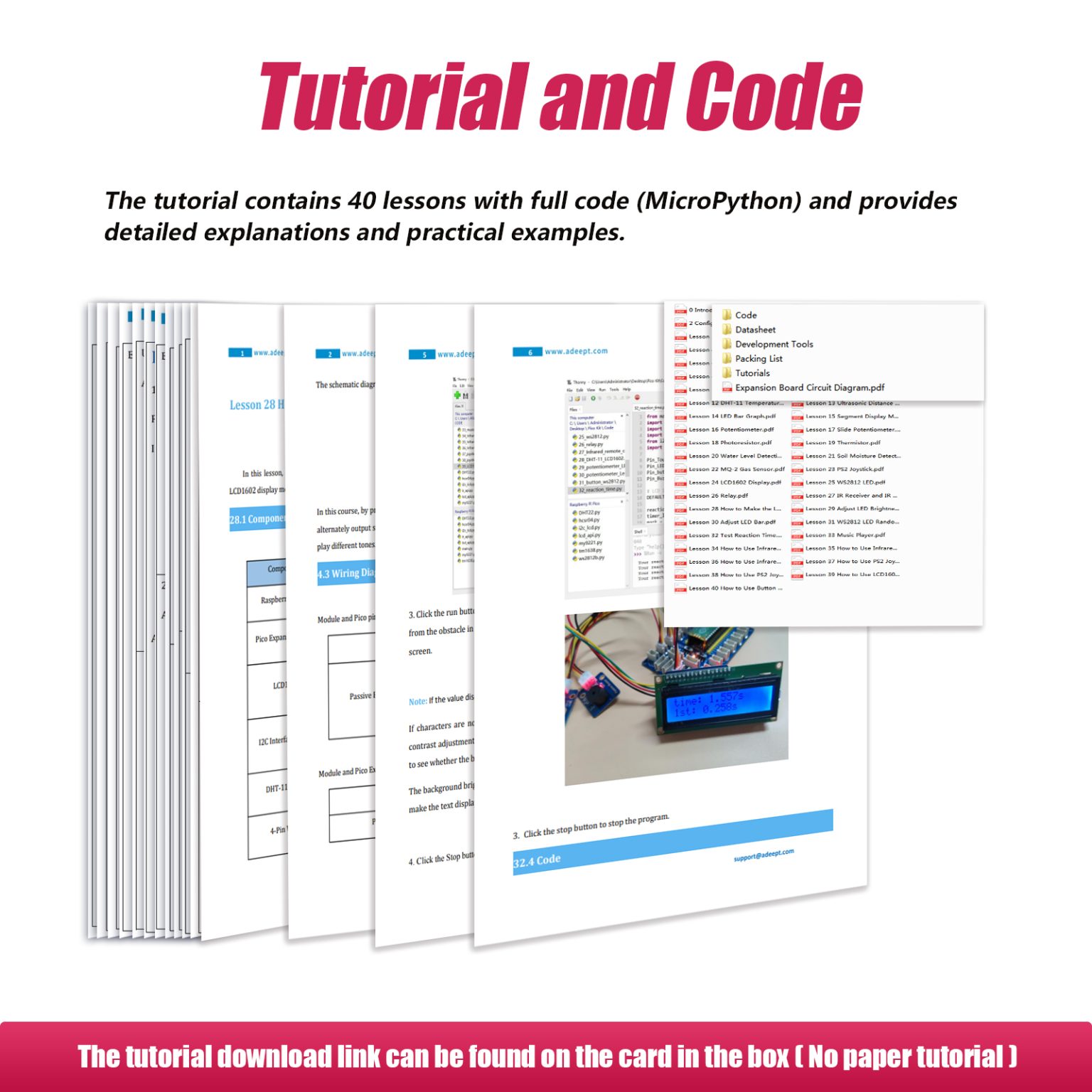 Adeept Ultimate Sensor Kit for Raspberry Pi Pico (Included) with 35 ...