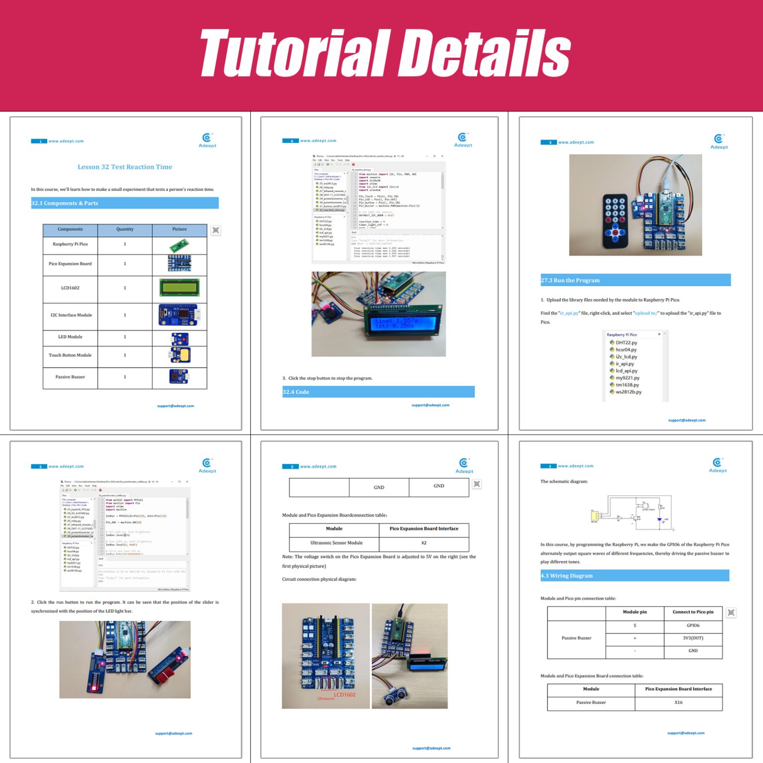Adeept Ultimate Sensor Kit for Raspberry Pi Pico (Included) with 35 ...