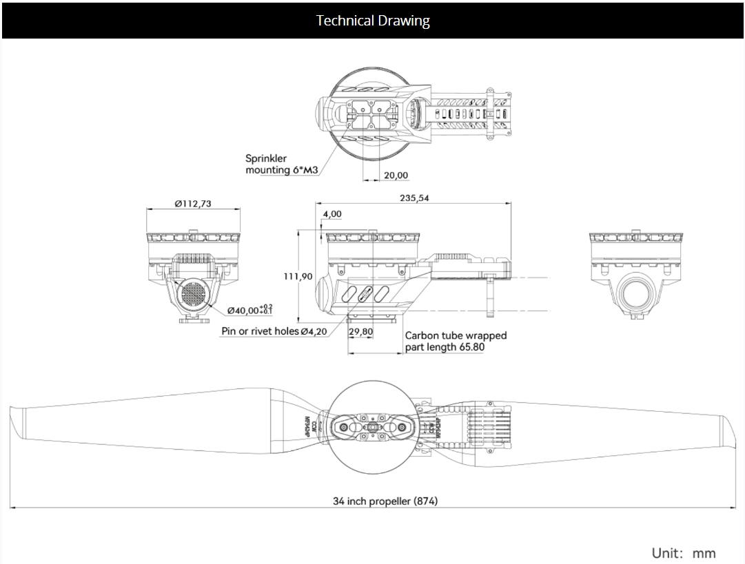 LIGPOWER A10 Modular Propulsion System A10 Motor FOC 100A ESC 34 ...