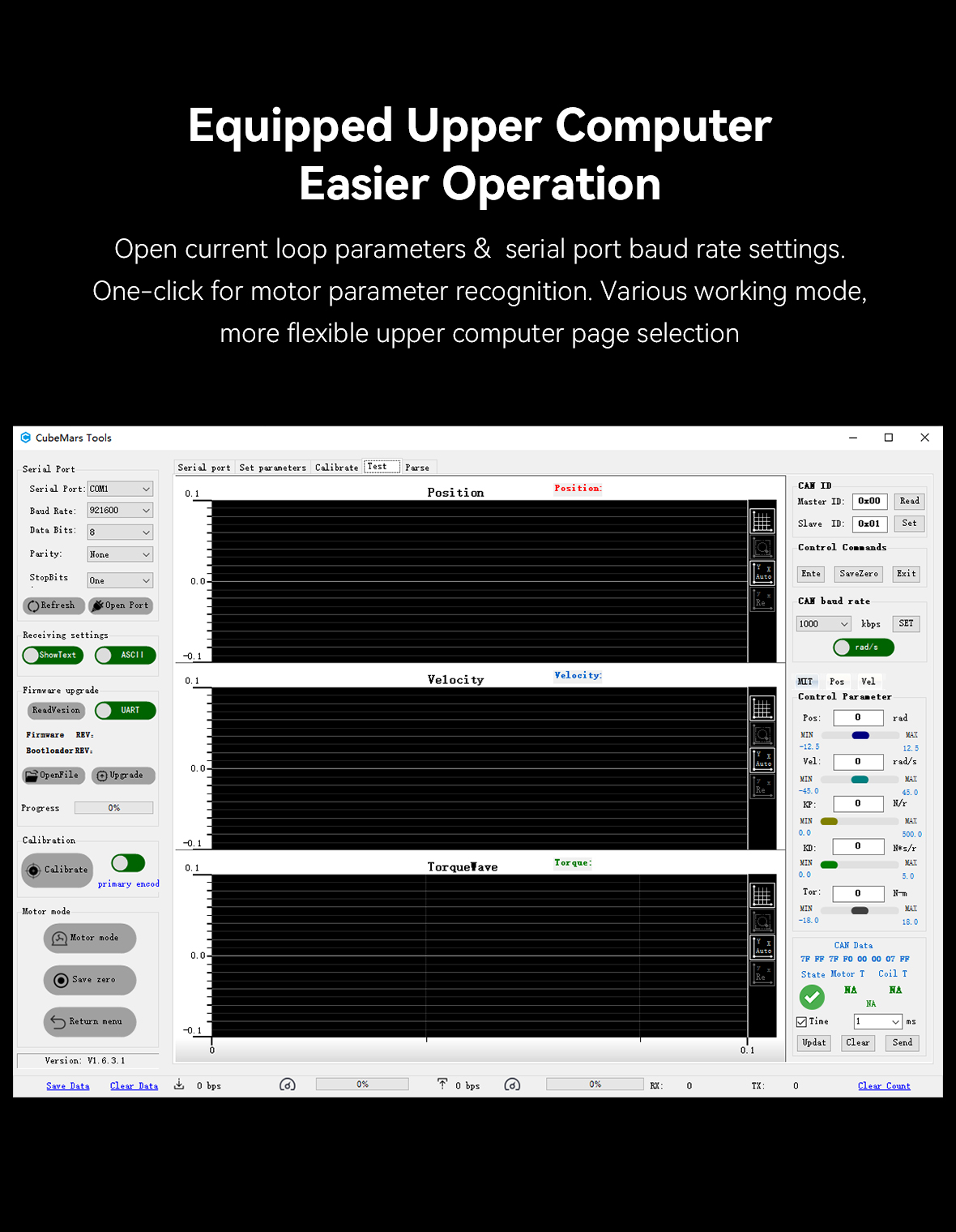 CubeMars GL40II KV82.5 BLDC Motor with Driver Board Hall Sensor for ...
