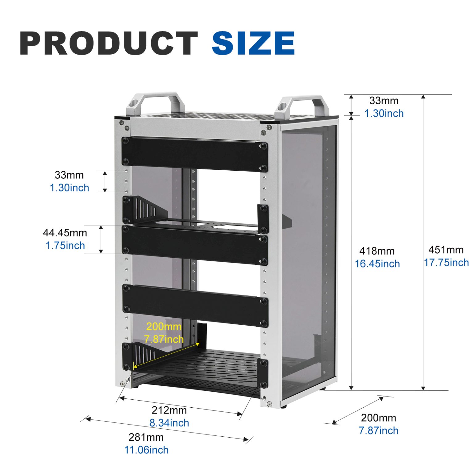 DeskPi RackMate T1 Rackmount 10 Inch 8U Server Cabinet for Network ...