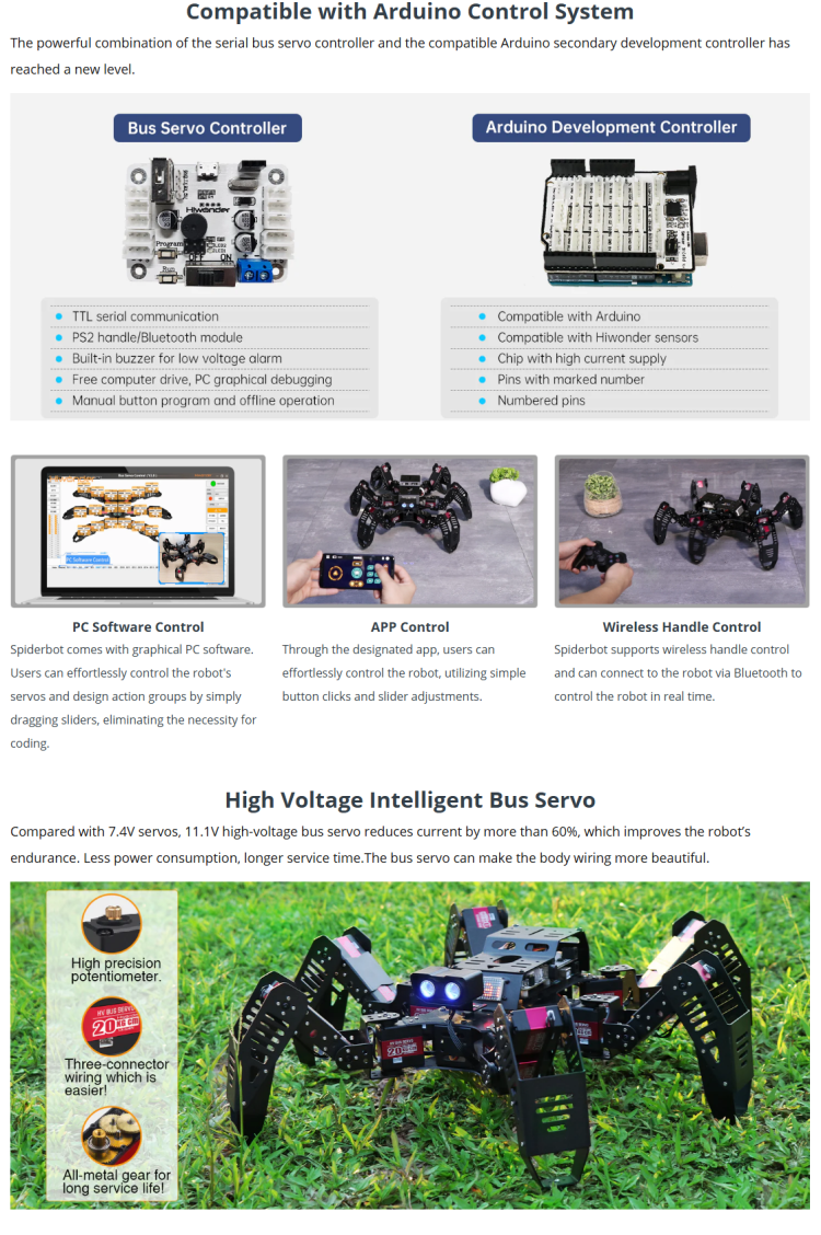Spiderbot: Hiwonder Hexapod Programming Robot for Arduino Standard Version – Oz Robotics
