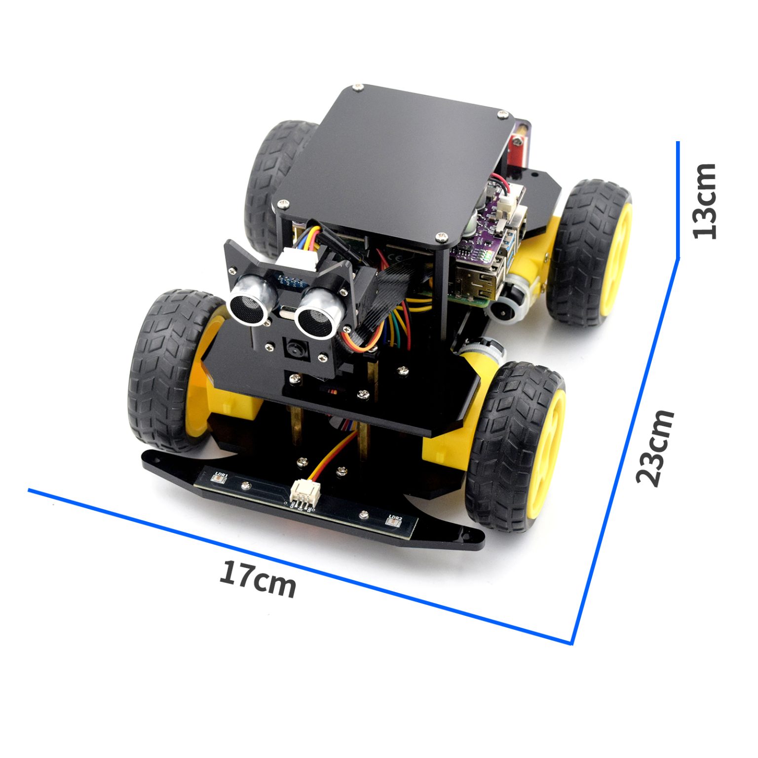 Adeept 4WD Smart Car Kit for Raspberry Pi 5/4B/3B/3B+ (Board Not ...