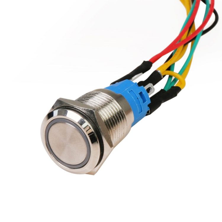 RGB Matel Push Button with Cable – Panel Mount 16mm – Oz Robotics