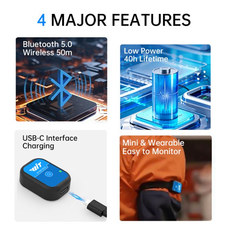 Bluetooth Accelerometer Gyroscope Angle Sensor WT9011DCL 2nd Gen BLE 5. ...